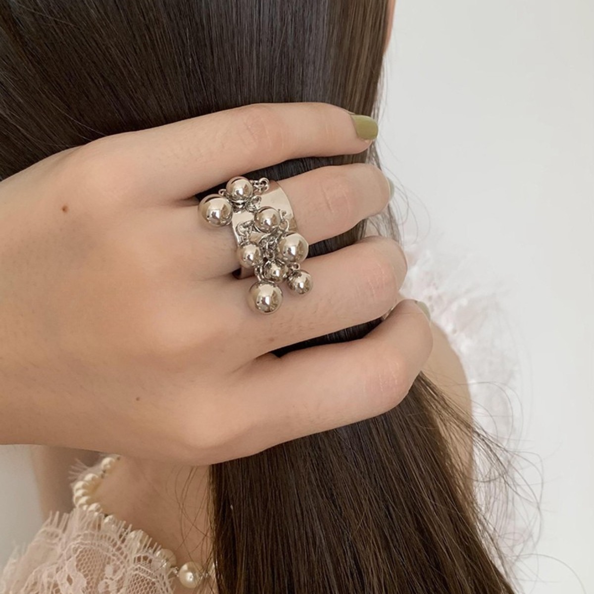 silver bead ring | Émuage