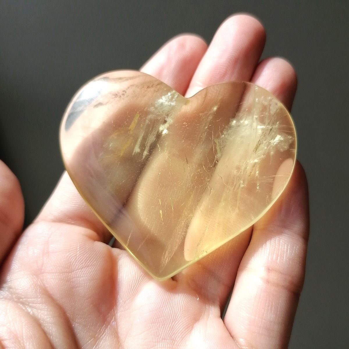 レモンクォーツ ハート 46g ブラジル産 B378 | c o c o r o n