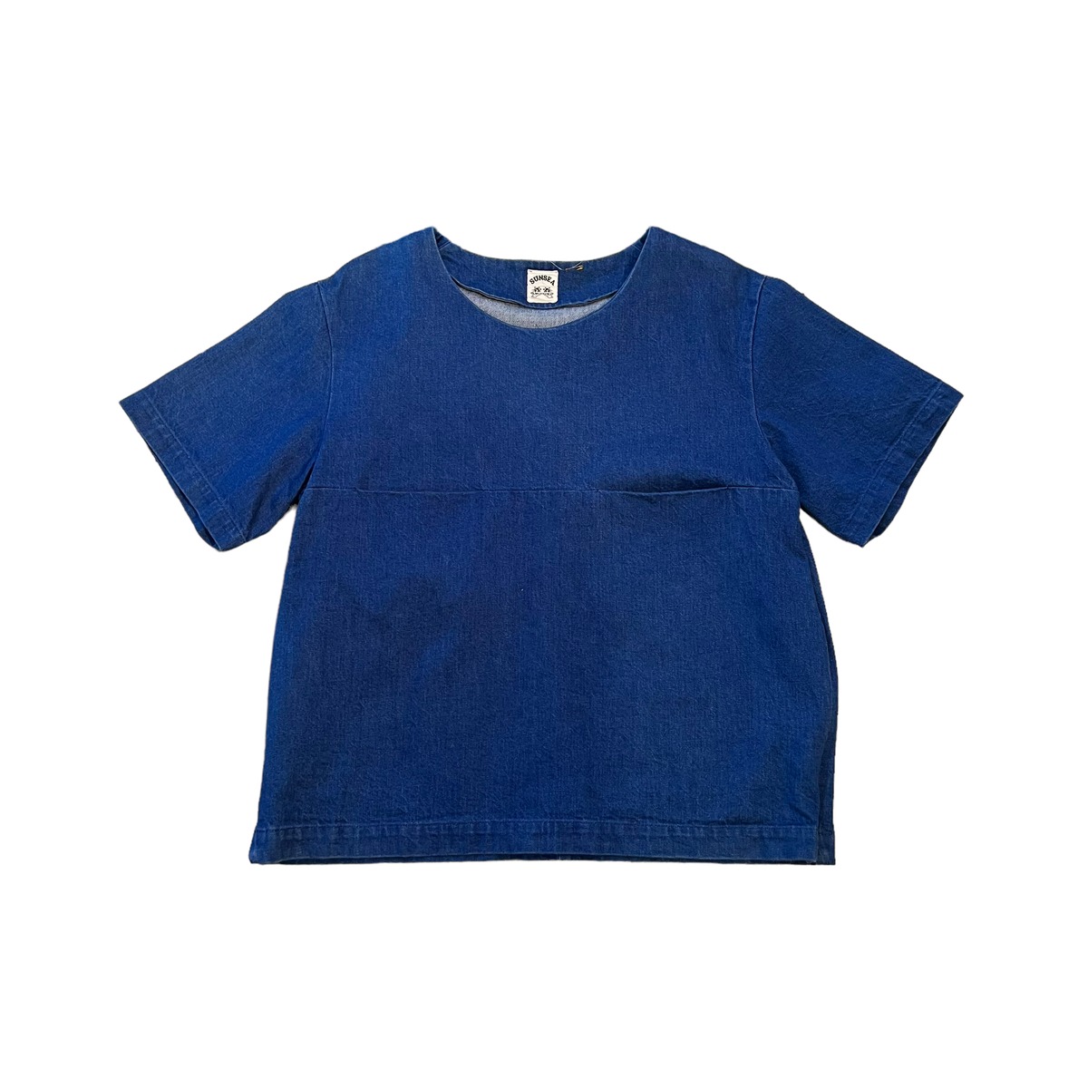 "SUNSEA" Indigo cotton S/S denim pullover top | Kissmet