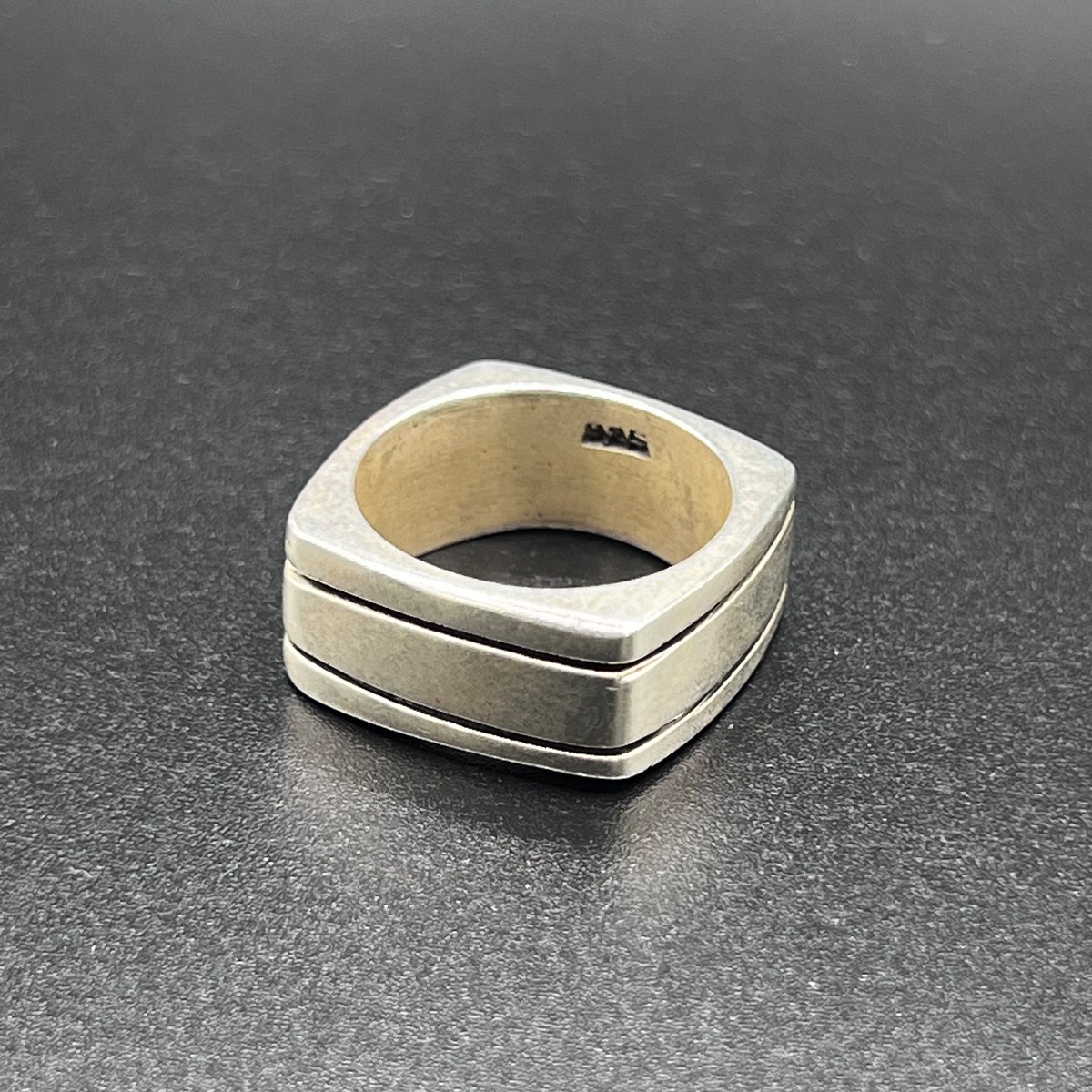 Mexican silver RING "BORDER" SQUARE(R-611) | 望月商店