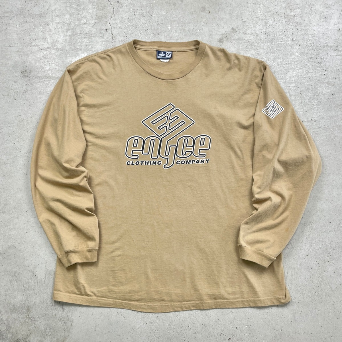 90年代 enyce CLOTHING COMPANY ロングTシャツ ロンT ビッグサイズ メンズ3XL相当 古着 90s ブランドロゴ ...