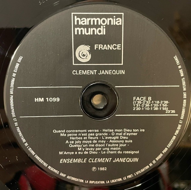 Clement Janequin "Le Chant Des Oyseaulx" LP | EAD RECORD