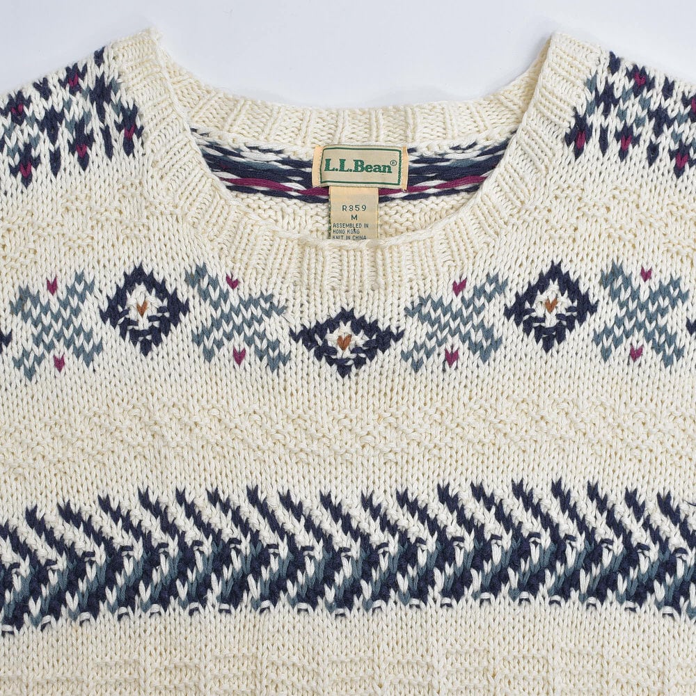 80s L.L.Bean エルエルビーン ジャガード プルオーバー コットン 80s L.L.Bean エルエルビーン ジャガード プルオーバー コットン