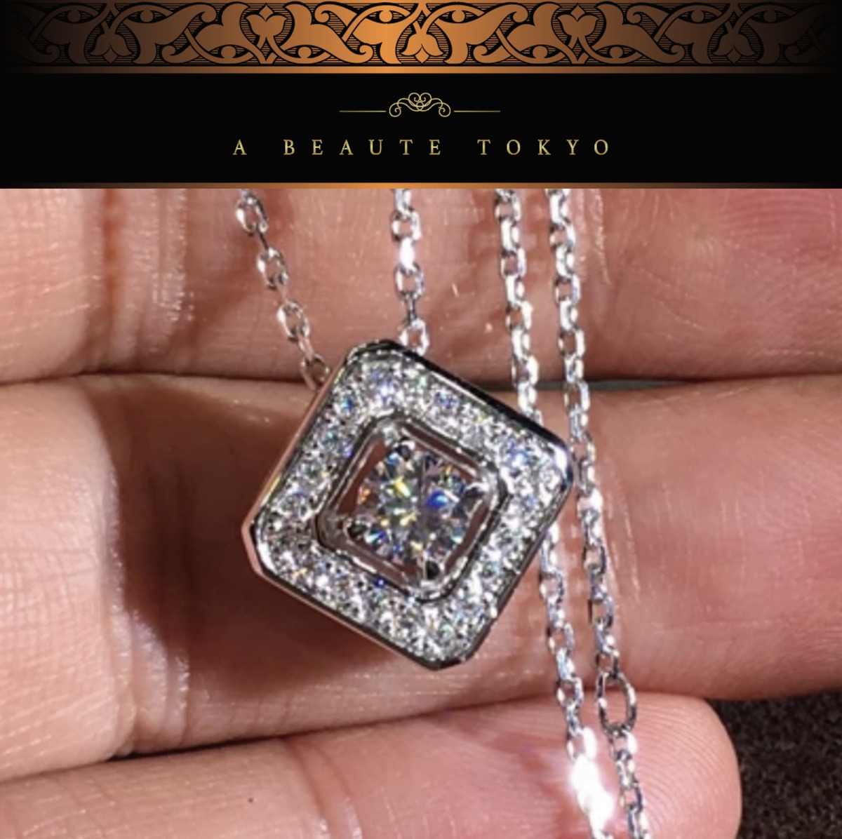 輝き保証 スクエア ネックレス SONAダイヤモンド シルバー silver925 ジュエリーポーチ 保証書 モアッサナイト ペンダント メンズ レディース CZ ジルコニア | 【A ...