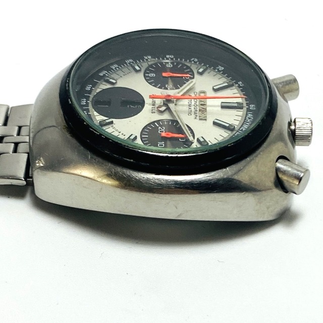 【高級腕時計 シチズン】CITIZEN 8110A 23石クロノグラフ 自動巻 1967年 デイデイト ツノ メンズ レディース アナログ ...