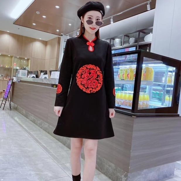 ワンピース 秋服 春 冬 春 ひざ丈 ニット セーター ドレス レッド