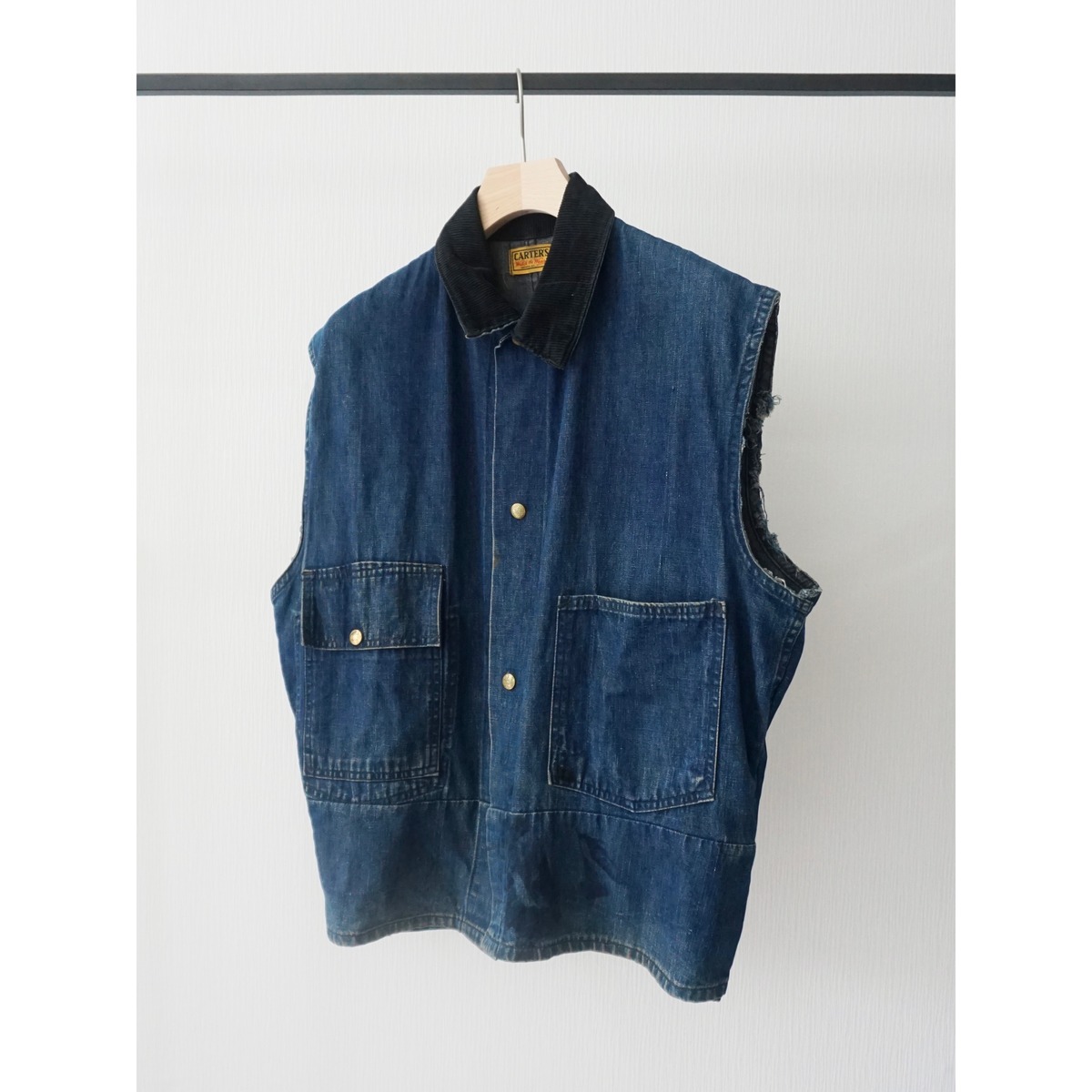 1950s~ vintage "Carter's" cut-offed denim vest with selvage | CORN