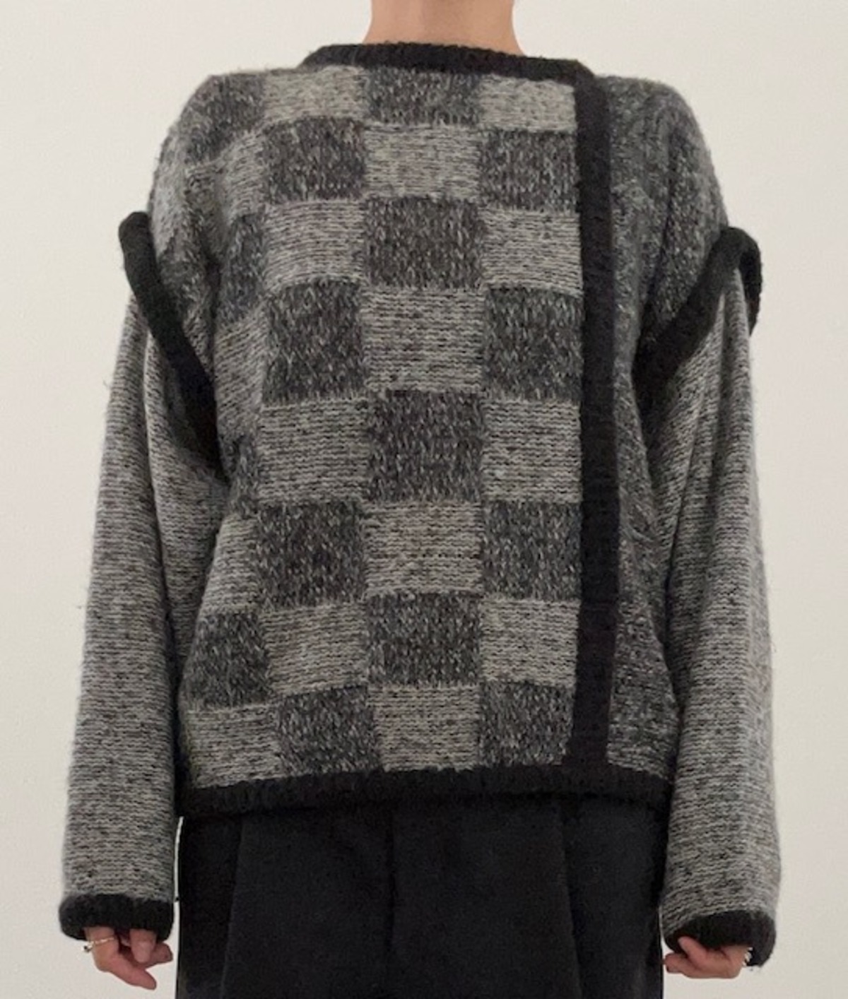 vintage checkered pattern knit | mean