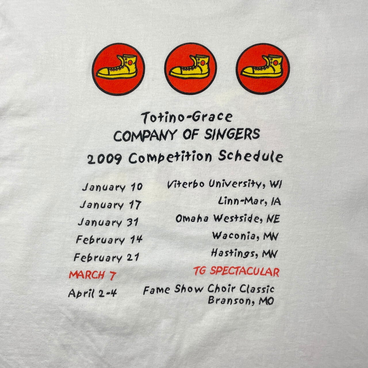 00年代 TOTINO GRACE COMPANY OF SINGERS 合唱団 両面プリントTシャツ メンズL 古着 00s ヴィンテージ ...