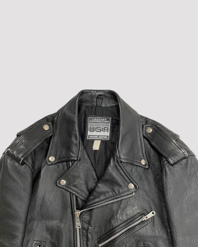 LEACHER CONNECTION USA cow leather riders jacket | 岩切商店 宮崎古着屋 ブランド古着 ...