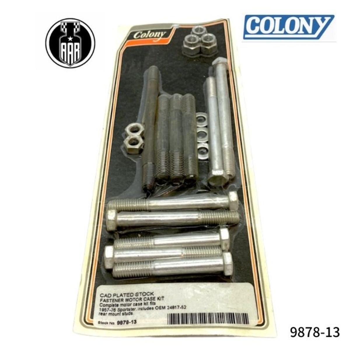 9878-13 Colony コロニー カドミウムメッキ ストック ファスナー モーターケース セット ハーレーダビッドソン 1957 ...