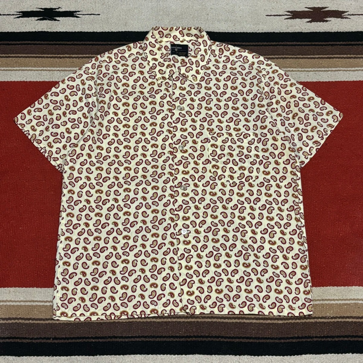 70s " GLENN GREGG " Paisley Pattern S/S Shirts size M | DESERTSNOW