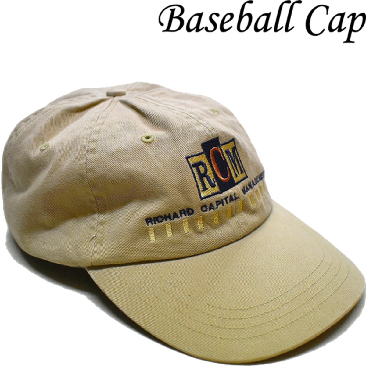 1点物 つば長めRCMロゴ刺繍ベースボールキャップ帽子カーキ古着メンズレディースOKアメカジ90sストリート/スポーツMixアースカラー ...