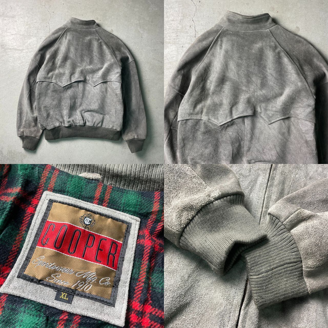 90年代 COOPER スエード レザージャケット スイングトップ メンズXL 古着 90s チェックライナー ヴィンテージ VINTAGE ...