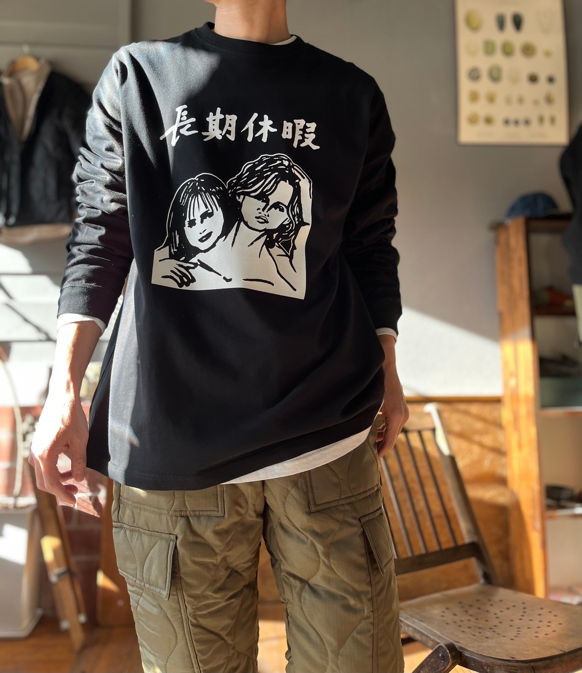 「長期休暇」ビッグシルエットロングスリーブTシャツ(YUKI HORIMOTO) | commence