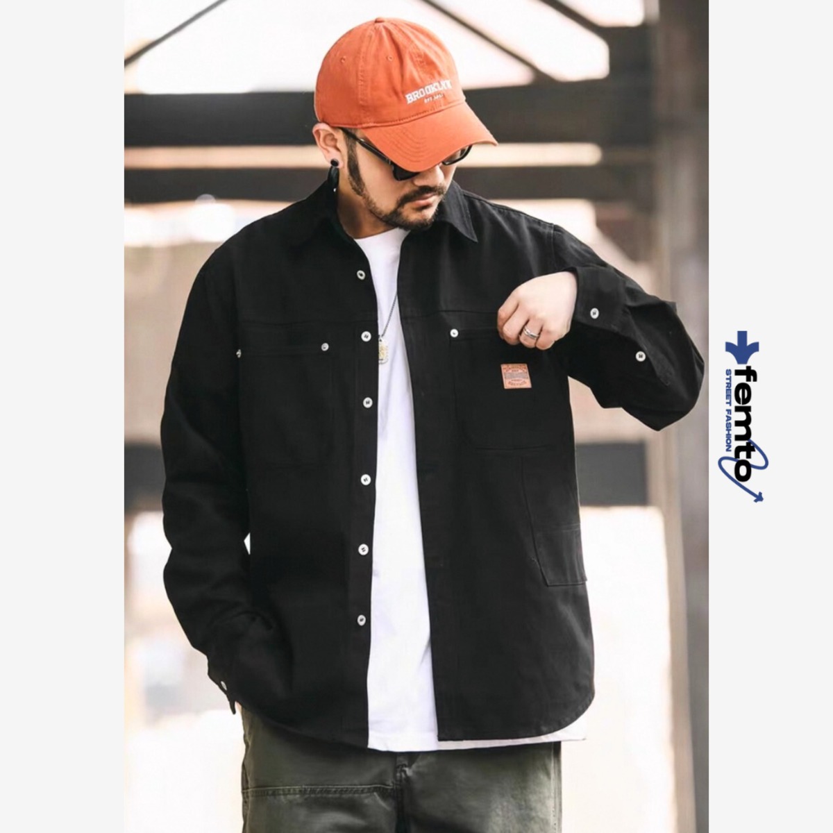 One point button down shirt 0504 | femto