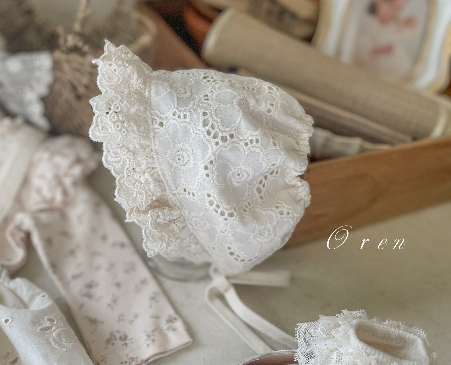 予約 ꒱ oren / double-layer lace bonet | Pay ID