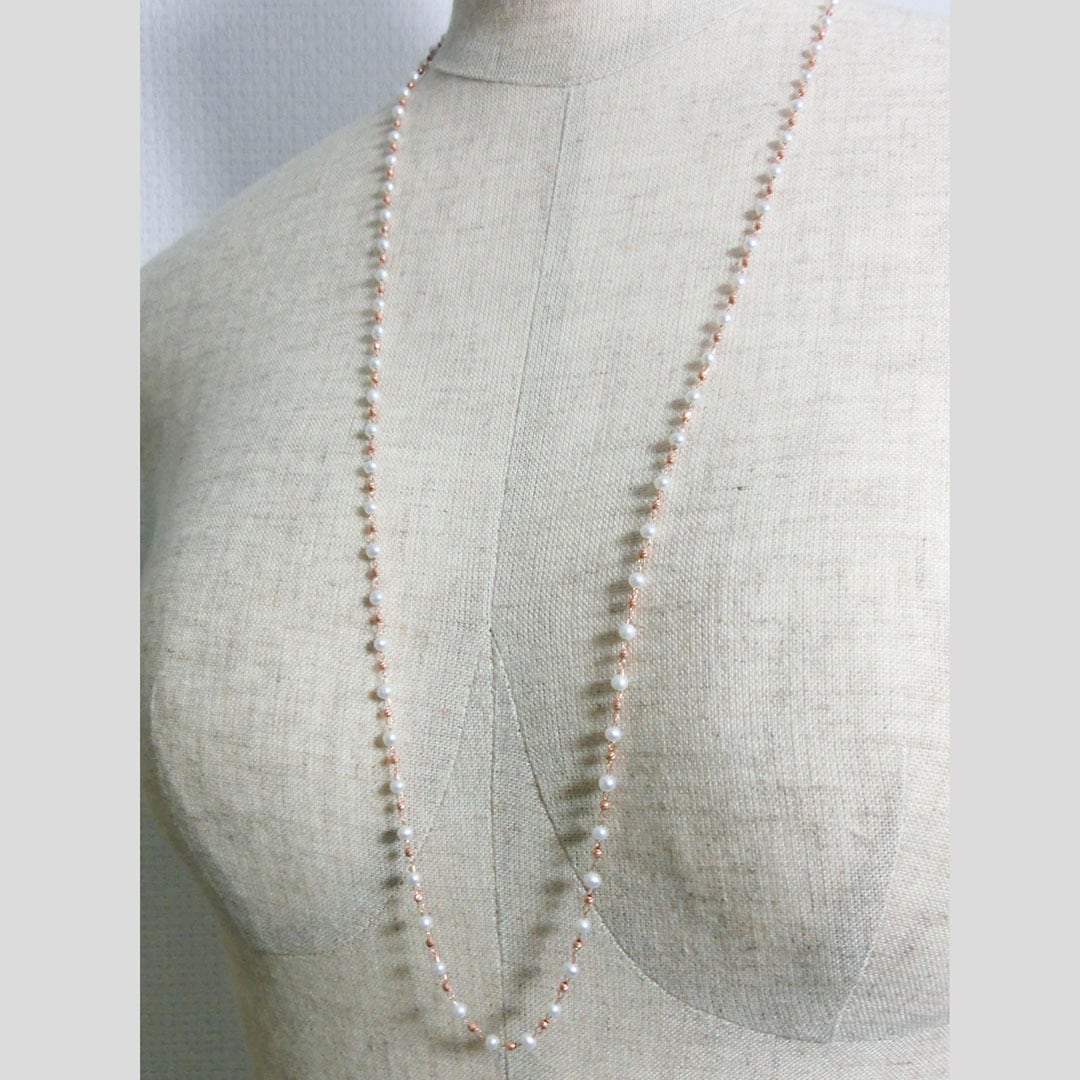 淡水パールロングネックレス K10 80センチ PG | Jewelry SIMON 淡水パールロングネックレス K10 80センチ PG | Jewelry SIMON