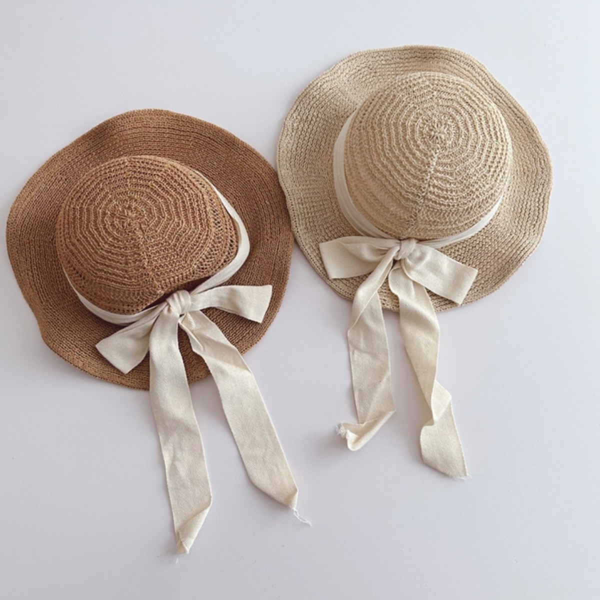 大きめリボンの麦わら帽子 | Punii ベビー・子供服