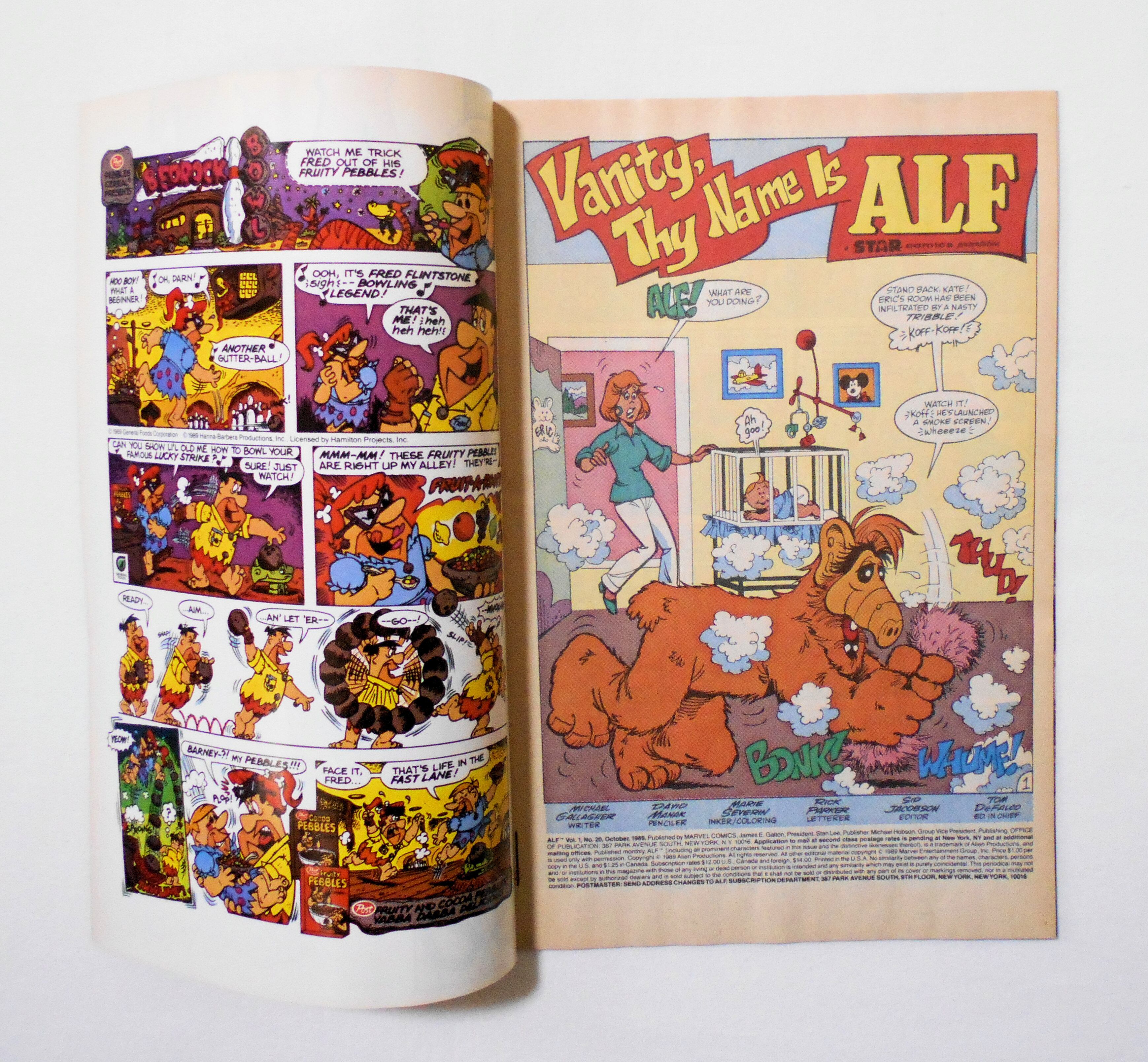 【アルフ ALF】 VOL.1 NO.20 MARVEL COMICS ALIEN PRODUCTIONS ＜1989年＞ アメコミ ...