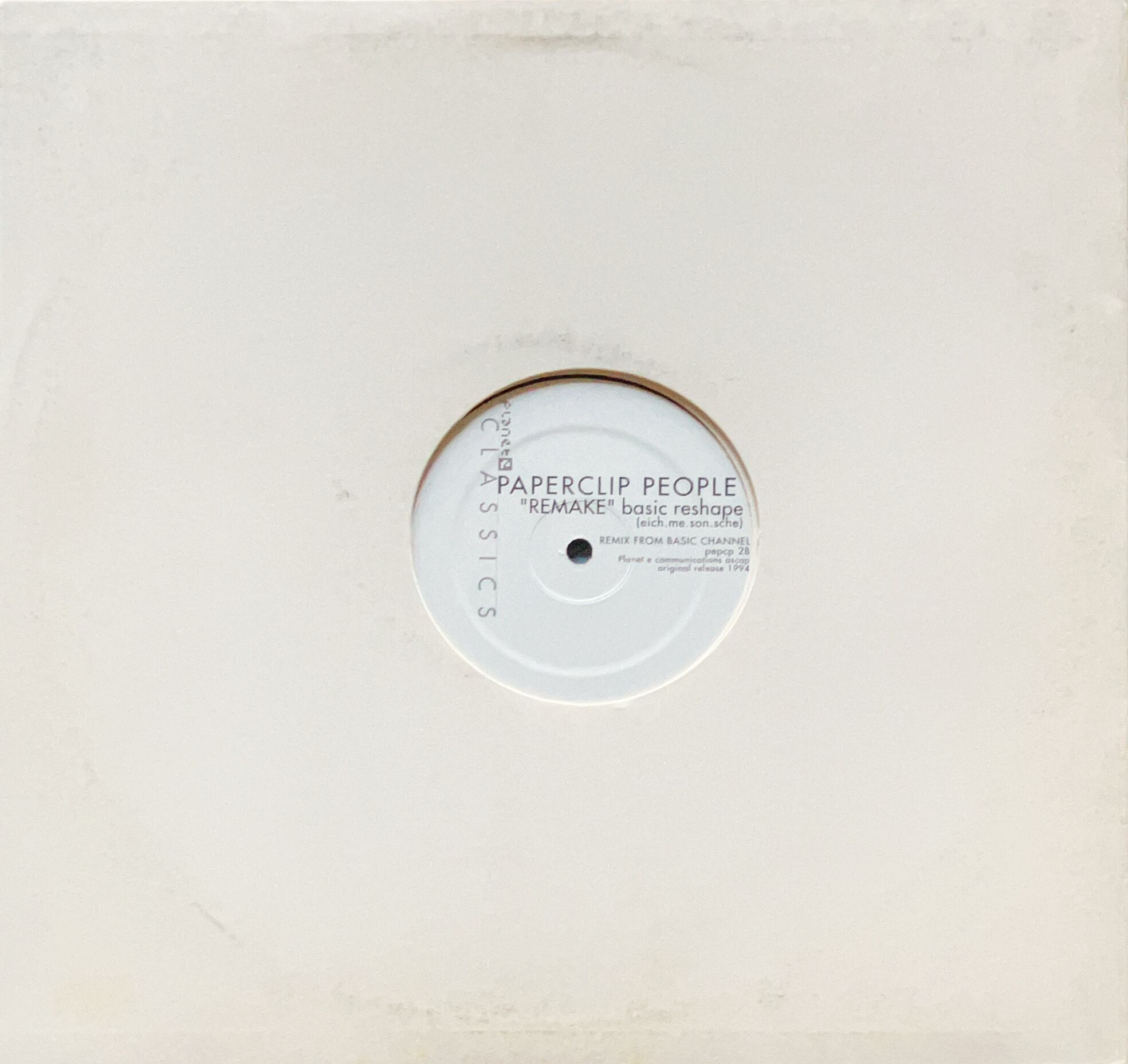 【12”】Paperclip People / Throw / Remake (Basic Reshape) (Planet E) (pepcp 2) | cpvinyl ￥3,300以上の ...