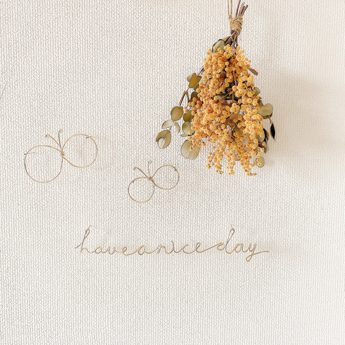 北欧 ちょうちょと~have a nice day~ 飾り方2通り | nonca-wireart