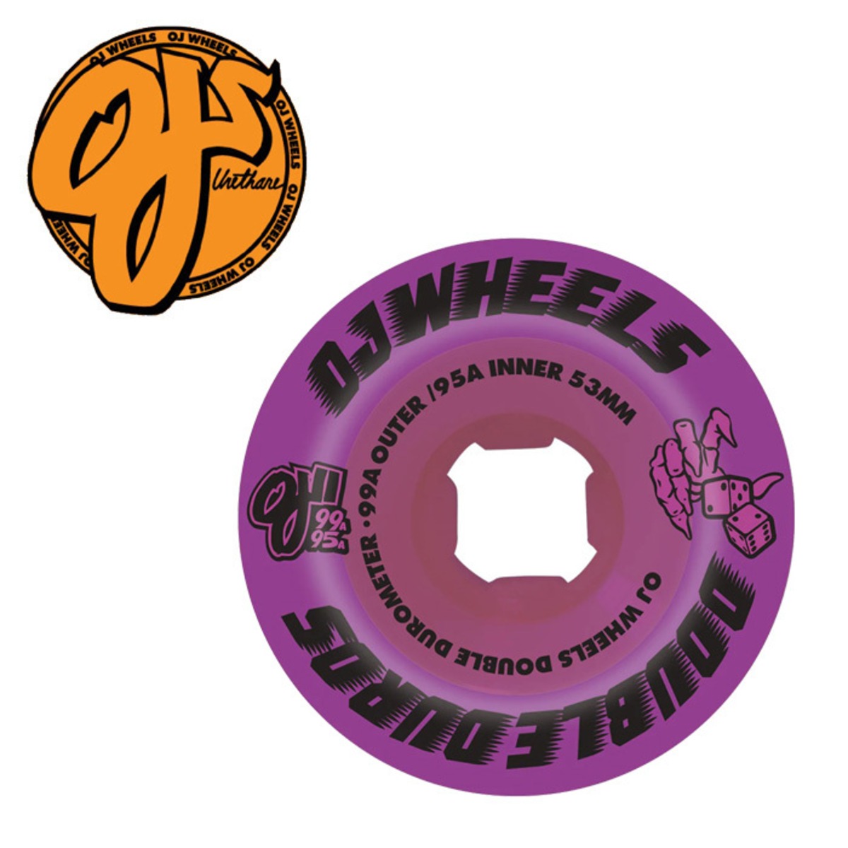 OJ WHEELS(オージェーウィール) DOUBLE DURO PURPLE MINI COMBO 99A/95A 53mm | interplay