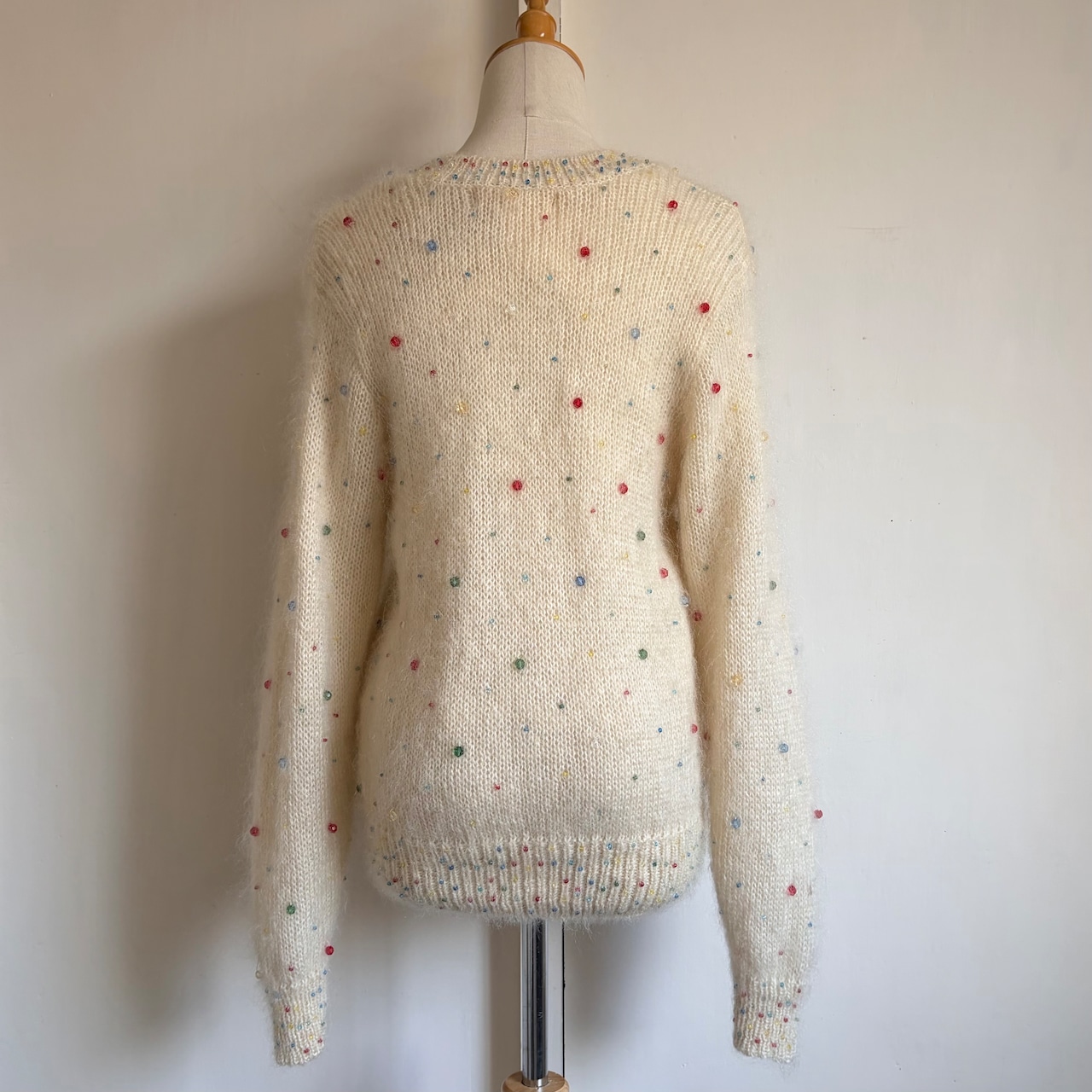 Colorful Beaded Knit Cardigan〈レトロ古着 カラフルビーズ ニットカーディガン ジャパンヴィンテージ ...