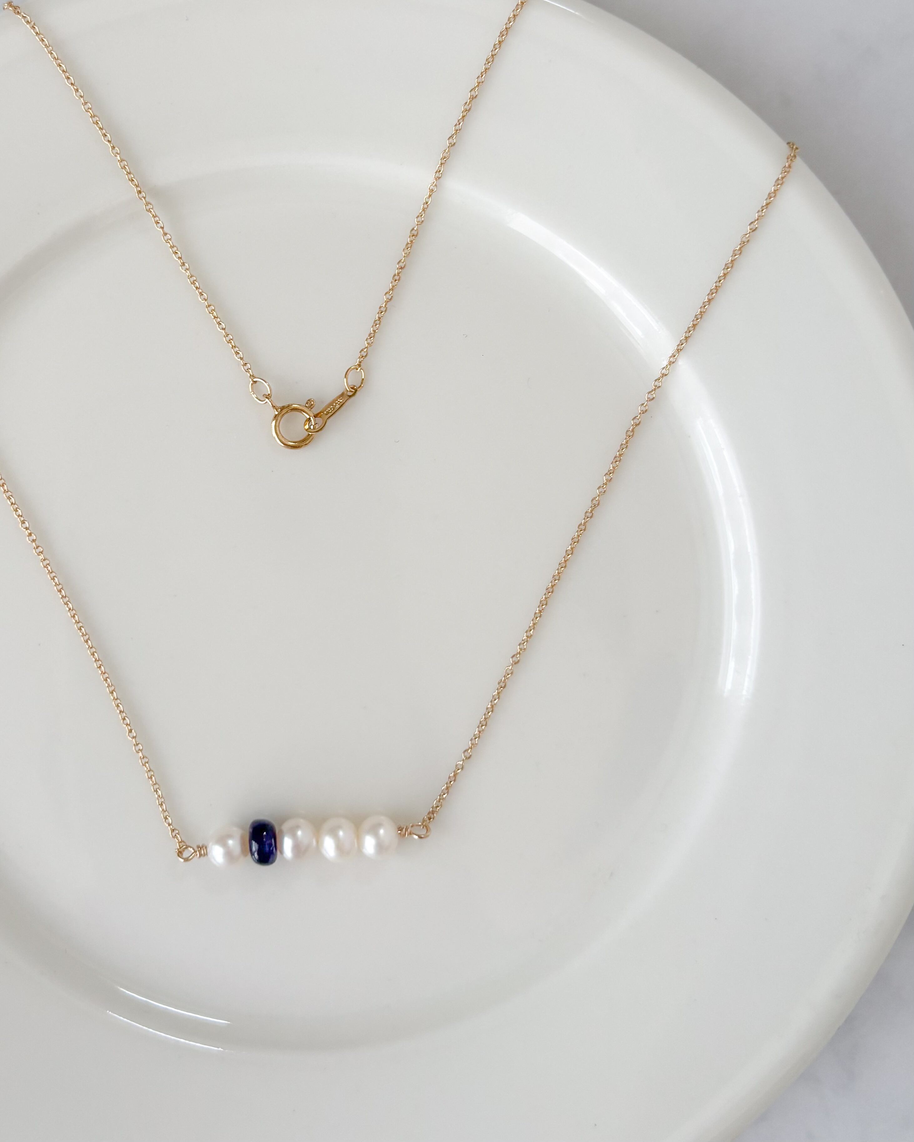 Step 3｜Birth Lights｜サファイア＆パールのネックレス（9月誕生石） | LUCENT (ルーセント)