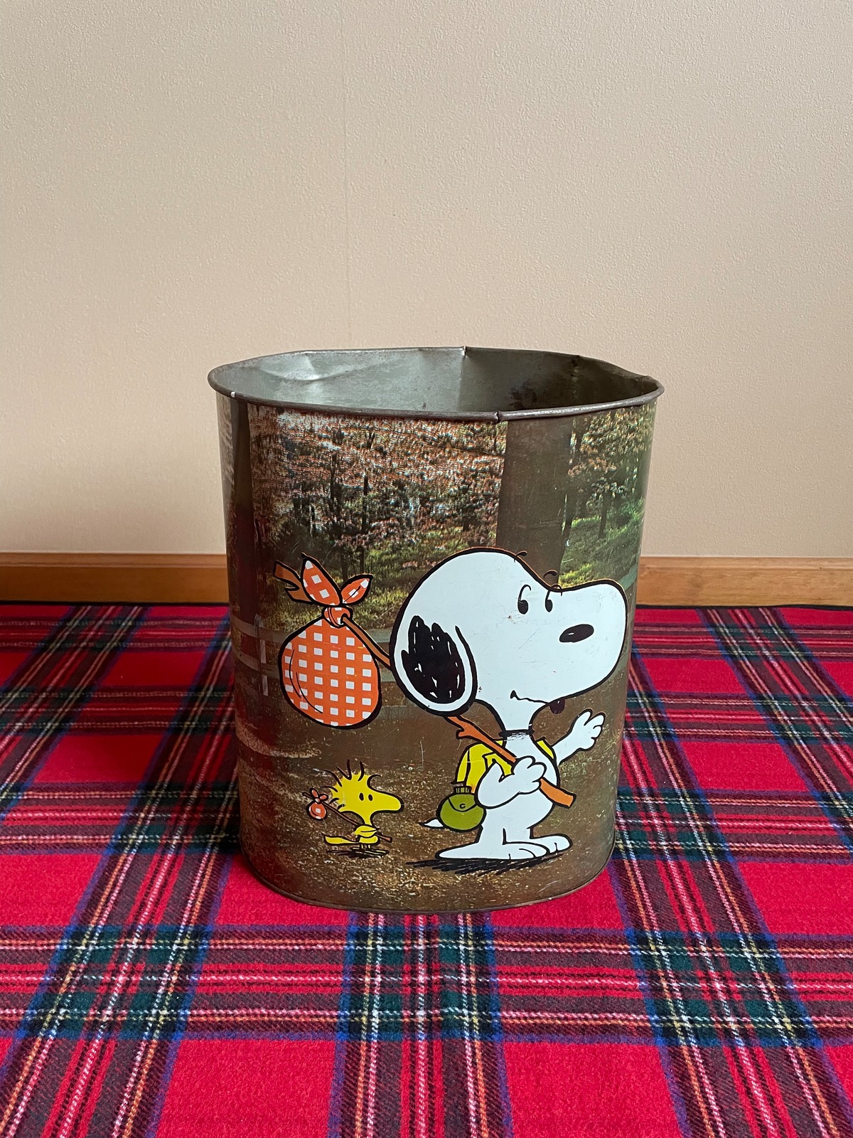 VINTAGE 1978 Peanuts TRASH CAN | awesome vintagegear オールド／ビンテージキャンプ専門