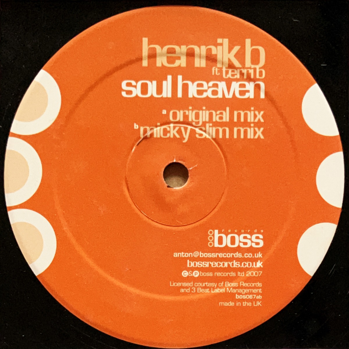 【12”】Henrik B Ft Terri B / Soul Heaven (Boss) (bos067ab) | cpvinyl ...