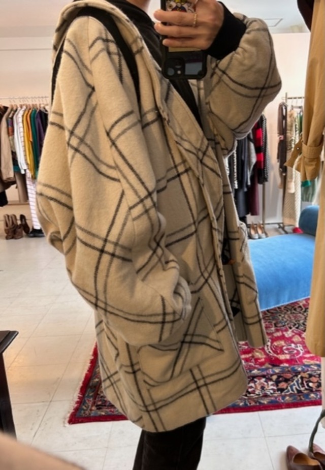 vintege checkered pattern coat | mean