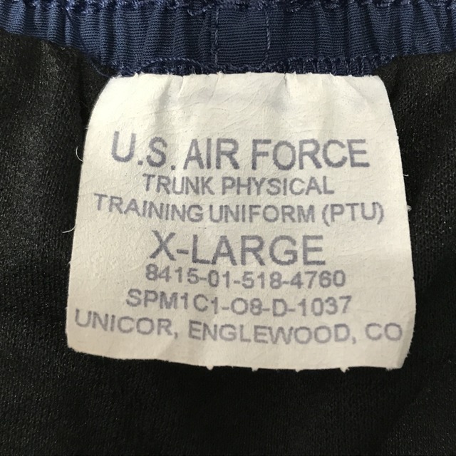 US.AIRFORCE 米軍 エアフォース TRUNK PHYSICAL FITNESS UNIFORM (PFU) トレーニングショーツ ...