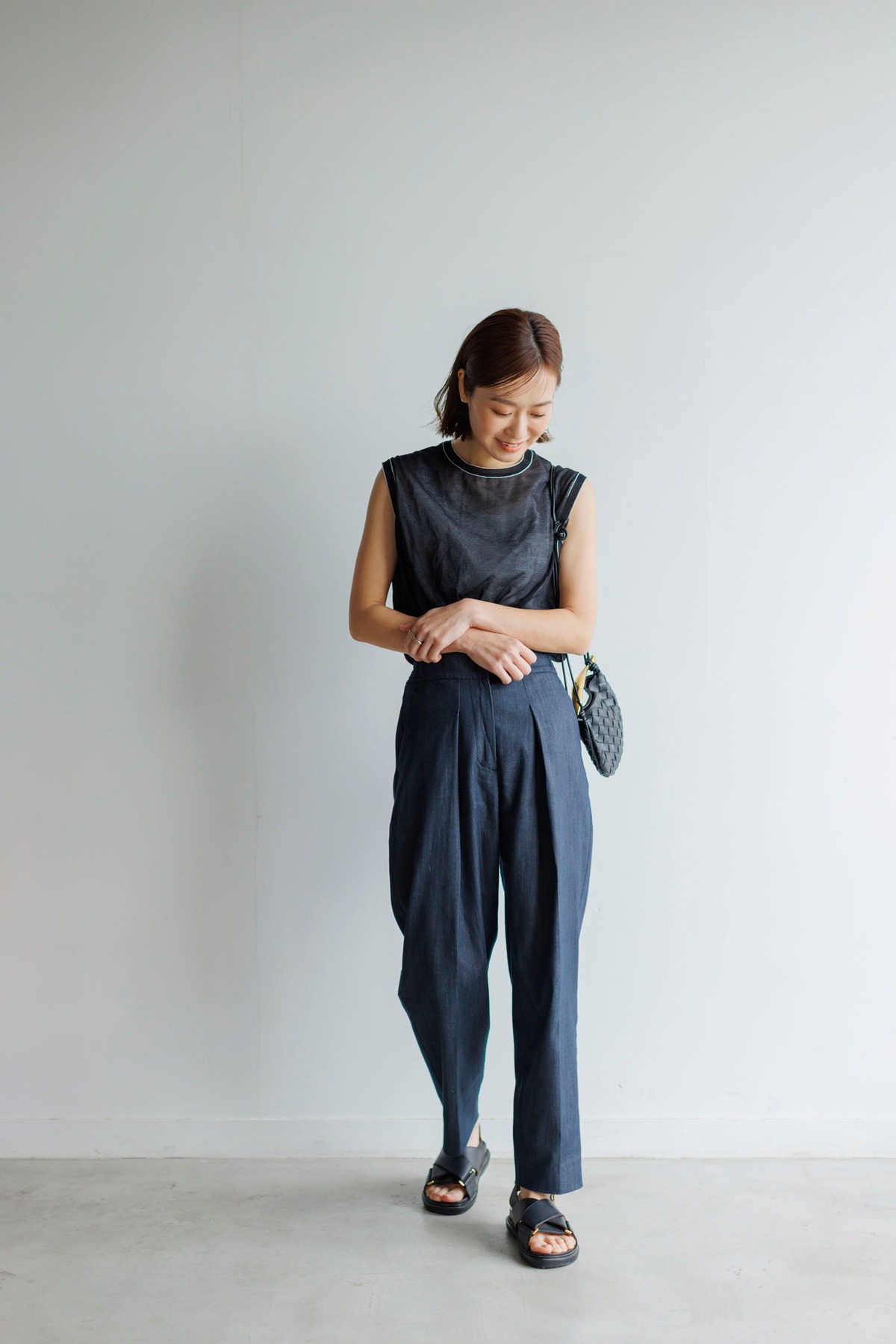 ハイウエストタックパンツ | anplegant