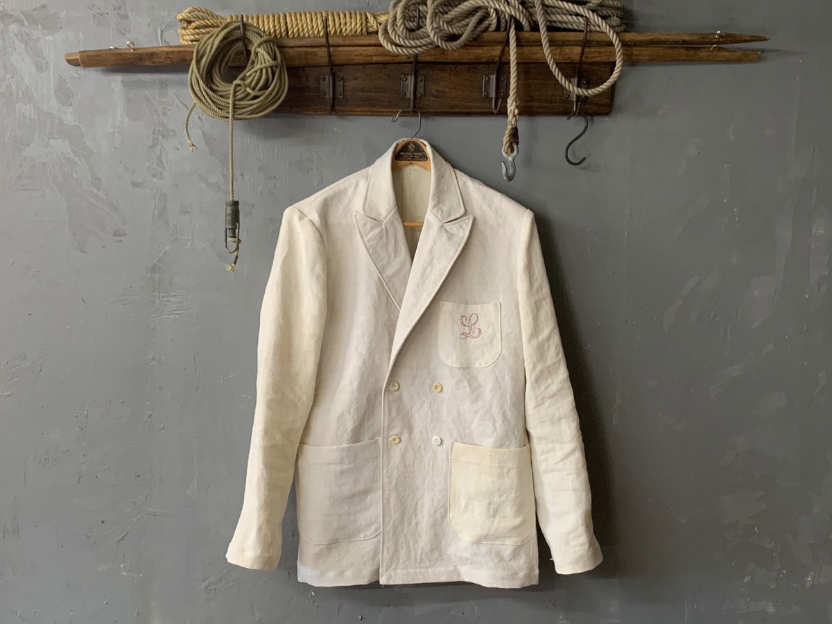 ohal / French antique linen Double Breasted Jacket | ohal vintage&remake