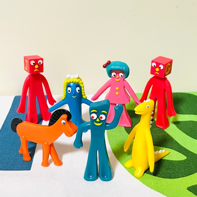 BLOCKHEAD "G" from GUMBY SUPERFLEXIBLE FIGURE 7.2cm ブロックヘッド "G" スーパー ...