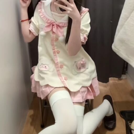 【2点セット】ひつじポケットトップス＋ミニスカート ・66841 | sucrier ( シュクリエ ) - お砂糖みたいに甘くてかわいい ...