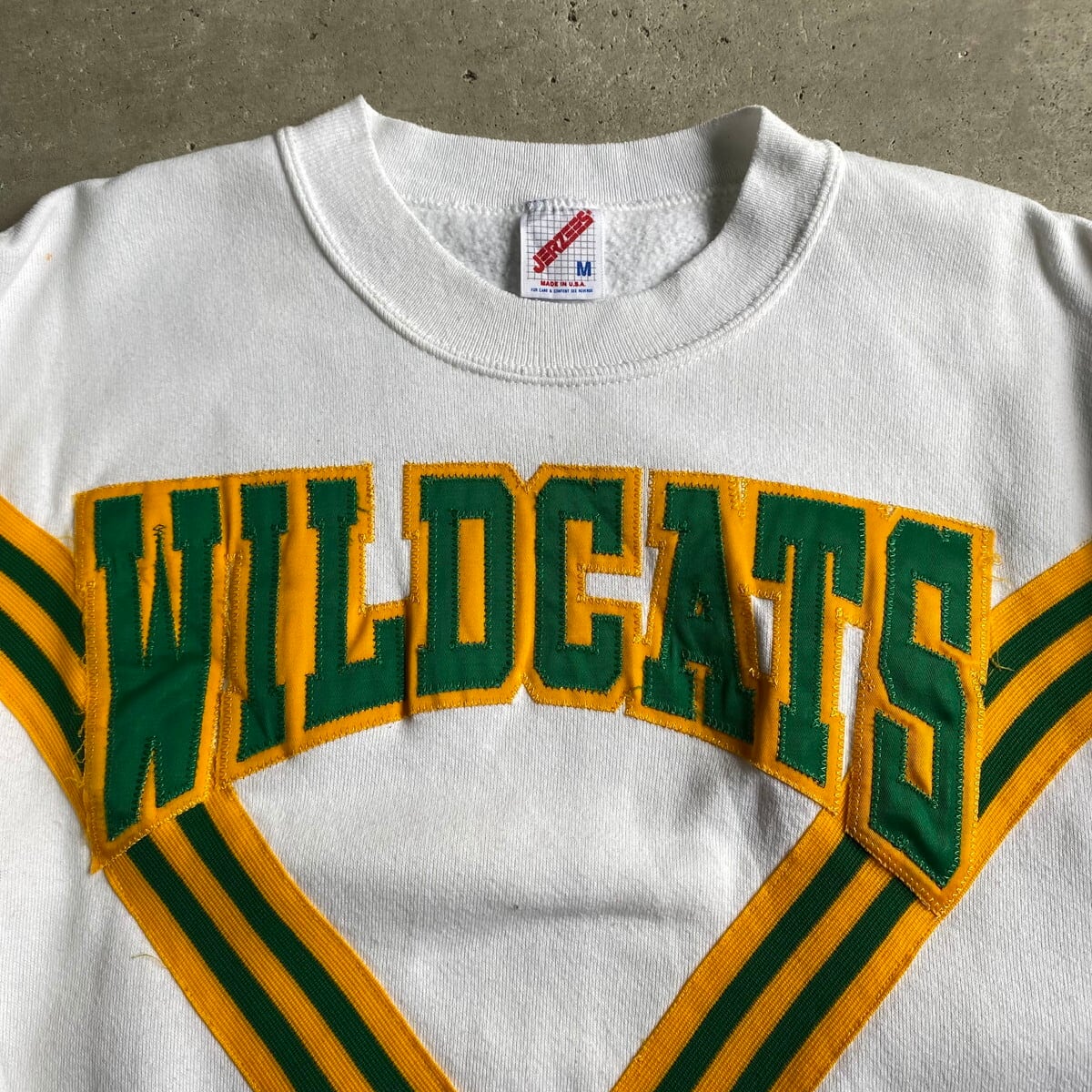 USA製 80年代 JERZEES WILDCATS チアリーダー スウェットシャツ トレーナー レディースL相当 古着 80S ビンテージ ヴィンテージ ホワイト 白【スウェット ...