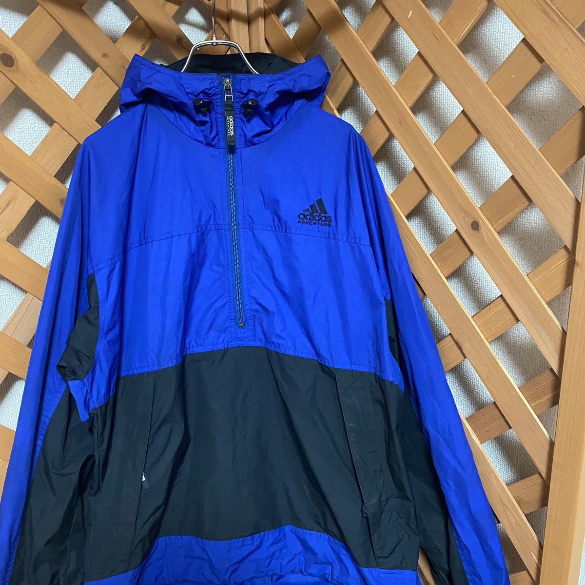 90s adidas ADVENTURE バイカラー ナイロンジャケット ブルー | LUCKY BASE 古着屋