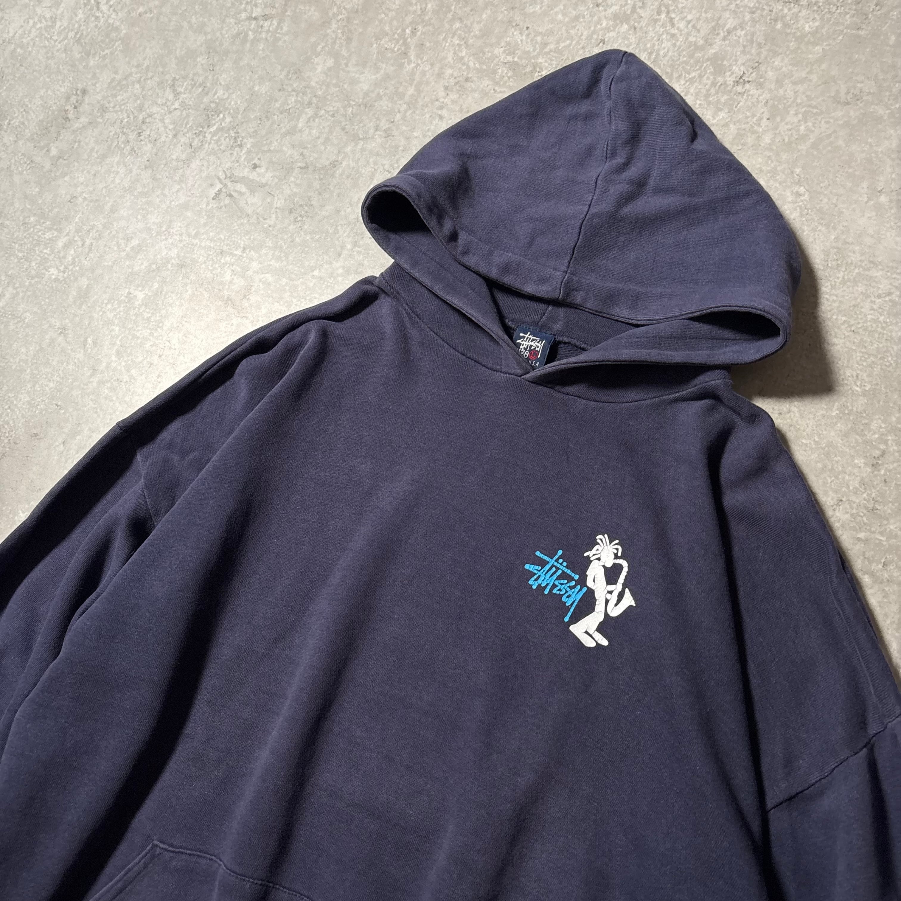 1990s "STUSSY" Shadow Man Sax Man Hoodie | 古着屋ROI