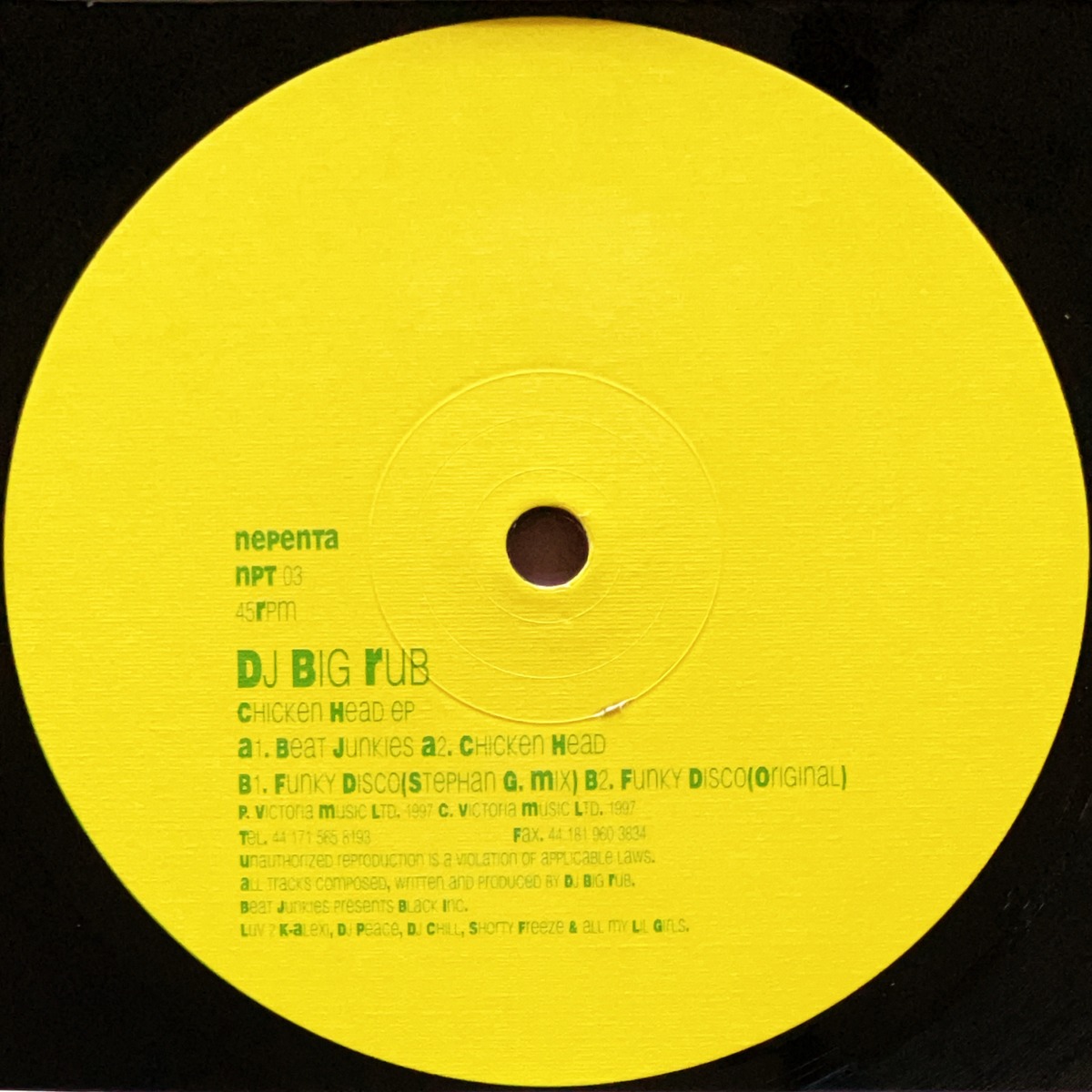 【12”/ Stephan Grieder Remix】DJ Big Rub / Chicken Head E.P. (Nepenta ...