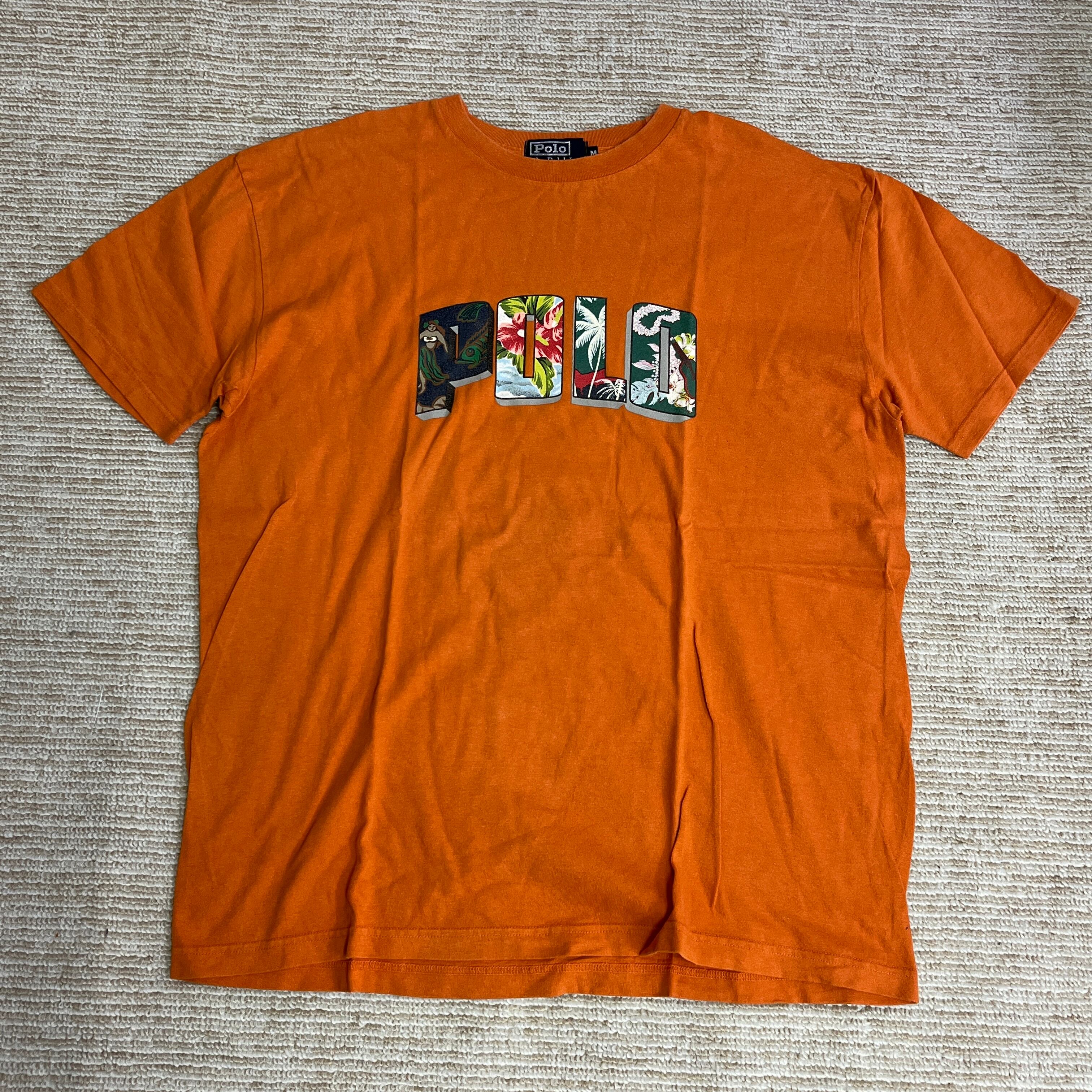 #RALPH LAUREN LOGO T-SHIRT ORANGE 1990'S OLD | safarionline