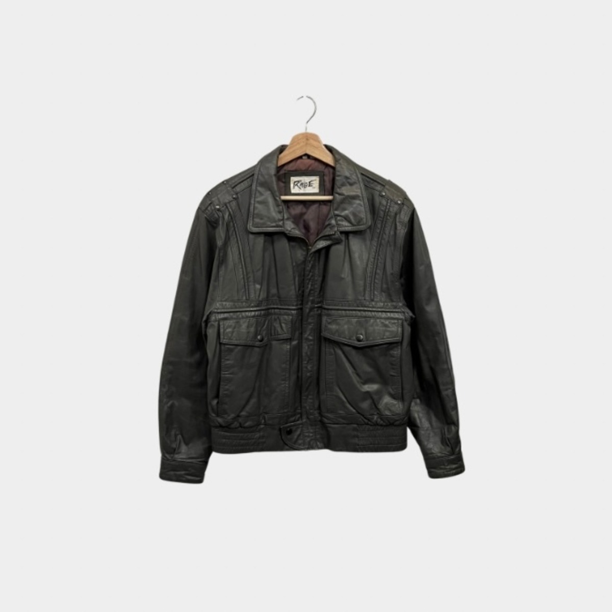 ziped leather jacket | Hype
