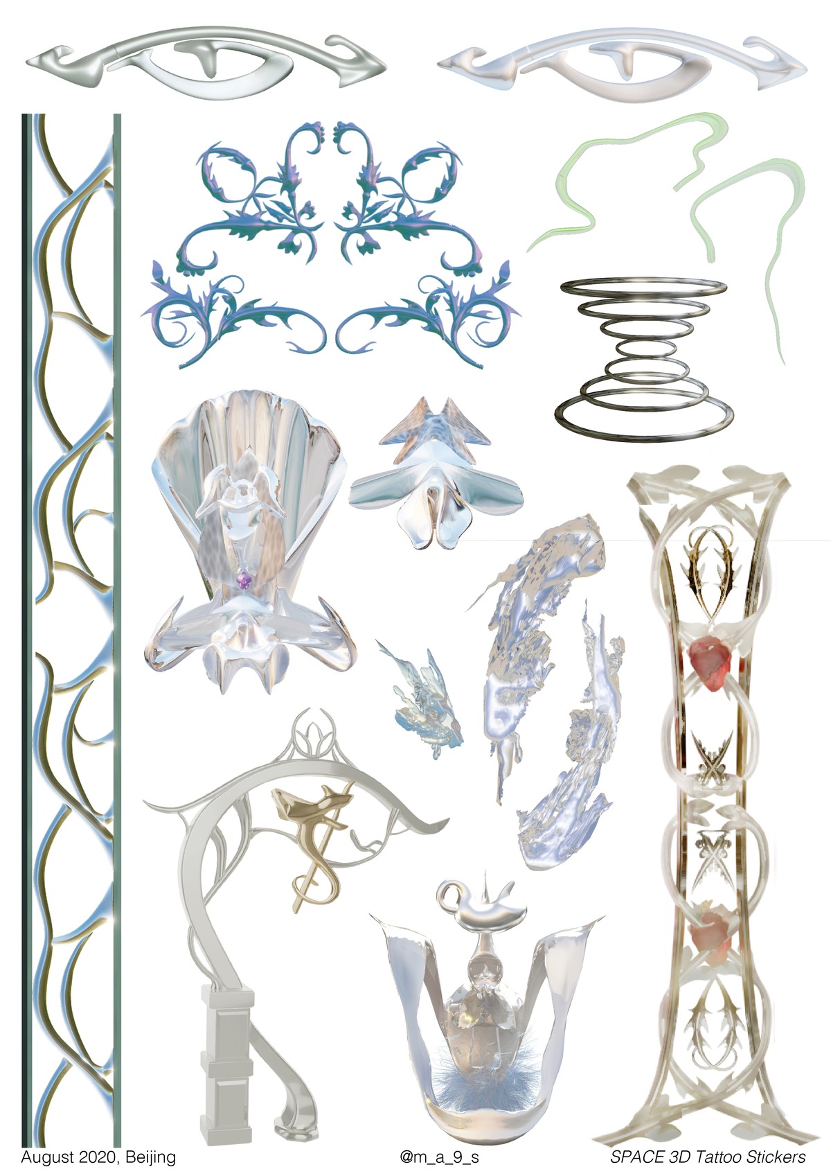 MAGGIE MENGHAN CHEN - SPACE 3D TATTOO STICKERS (SPACE 3D) | RCv