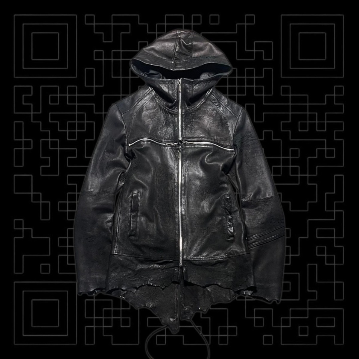 【14th addiction】cross zip leather hoodie | HITOCHIGAI ＆ RΣbiЯth