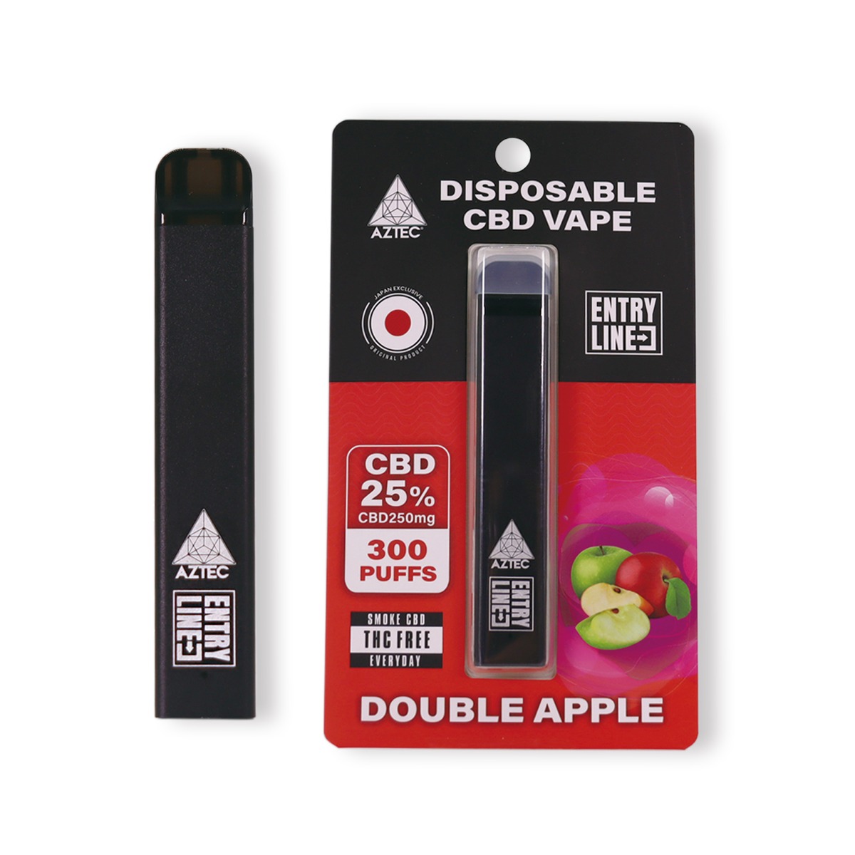 【ENTRY LINE】CBD25% DISPOSABLE CBD SHISHA 1ml CBD250mg 〈DOUBLE APPLE ...
