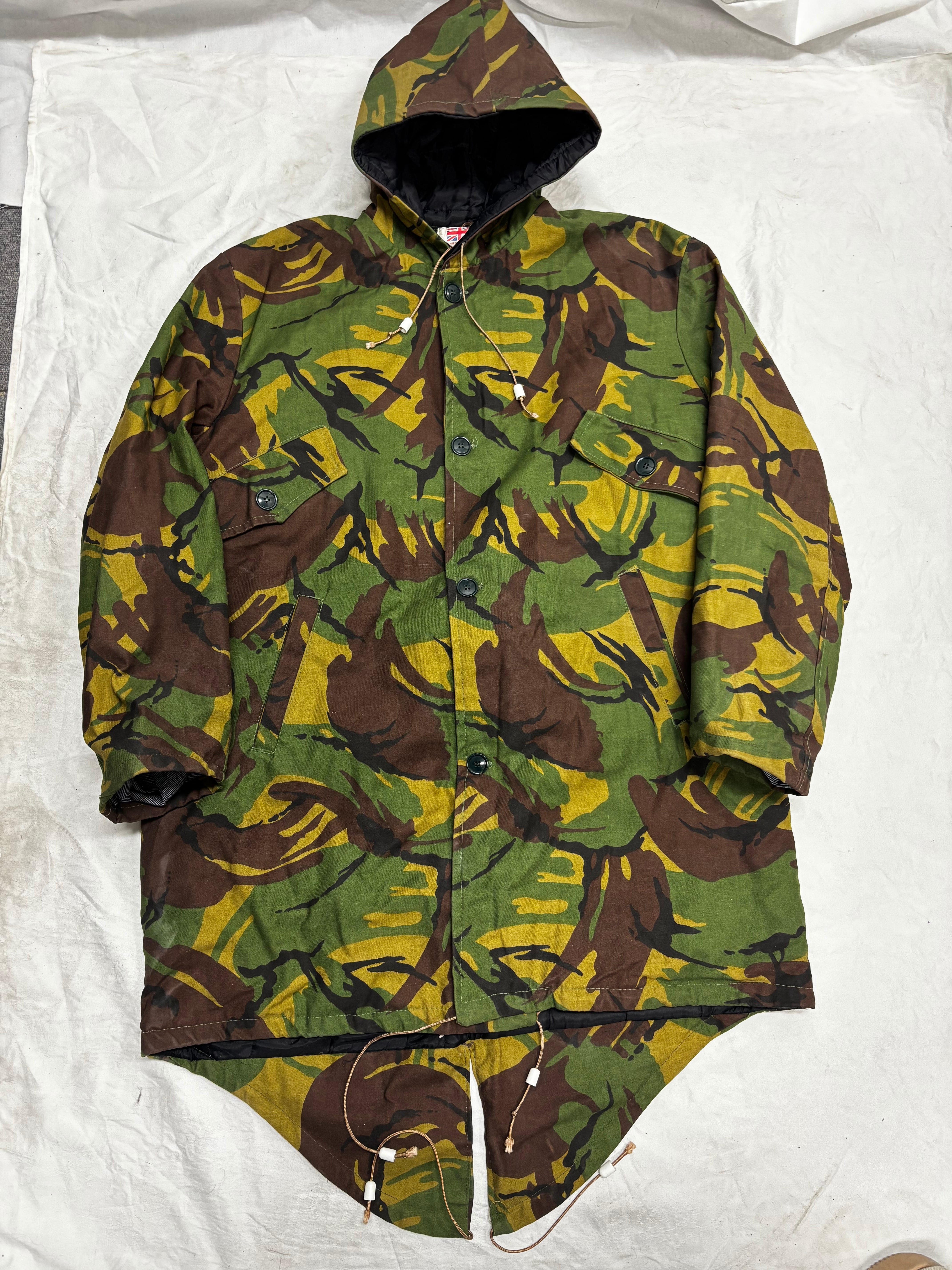 DPM camouflage vintage fish tail padded coat made in England | Pay ID