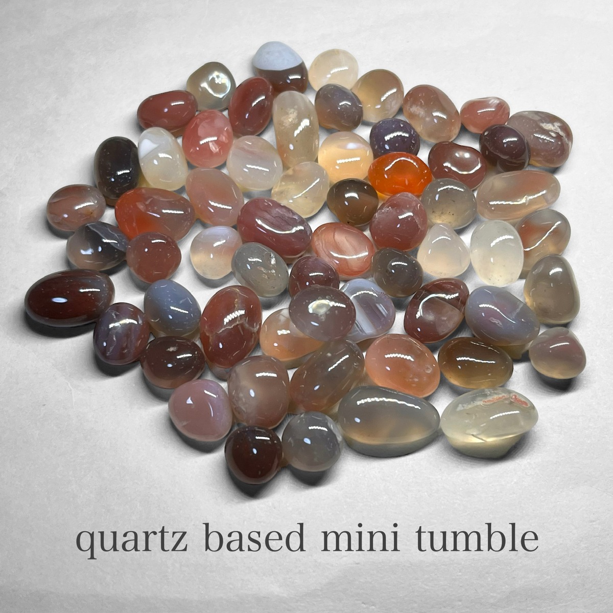 quartz-based mini tumble / グレーアゲート・カーネリアン・サードオニキスミックスミニタンブル | N.st