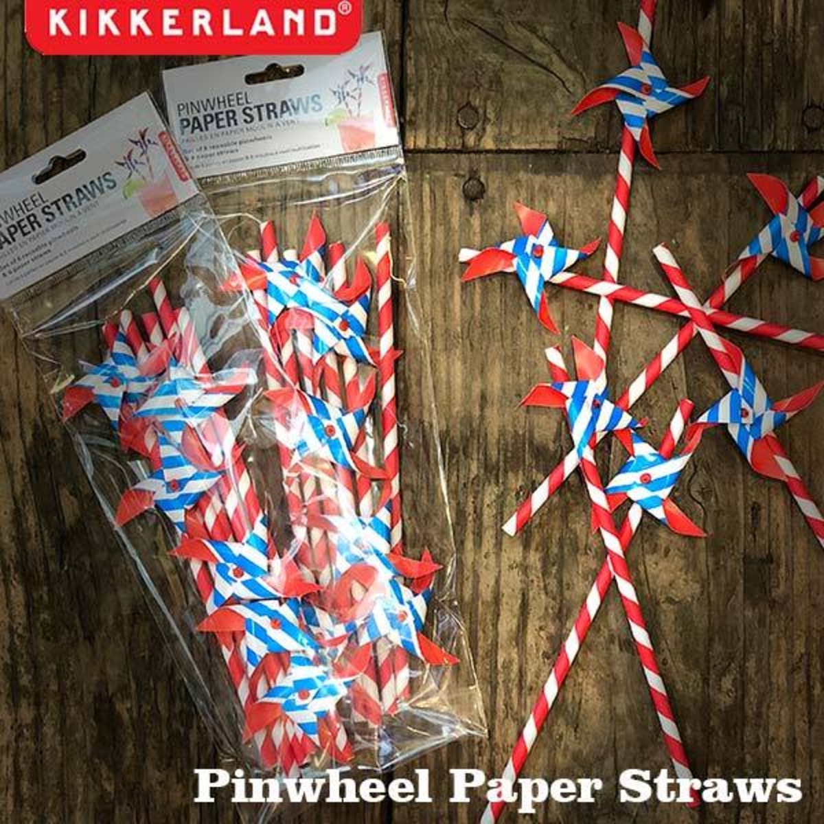 Pinwheel Paper Straws ピンホイールペーパーストロー 6本入 紙 エコ KIKKERLAND DETAIL | hutte