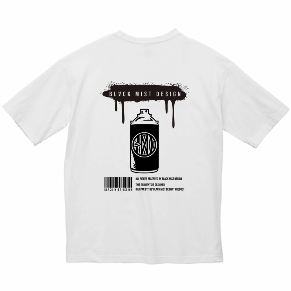 spray T-shirt White | black mist design